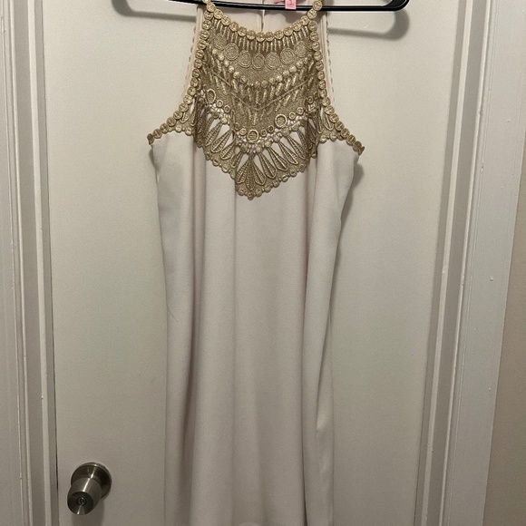 Lilly Pulitzer | Dresses | Lilly Pulitzer White Gold Party Dress | Poshmark